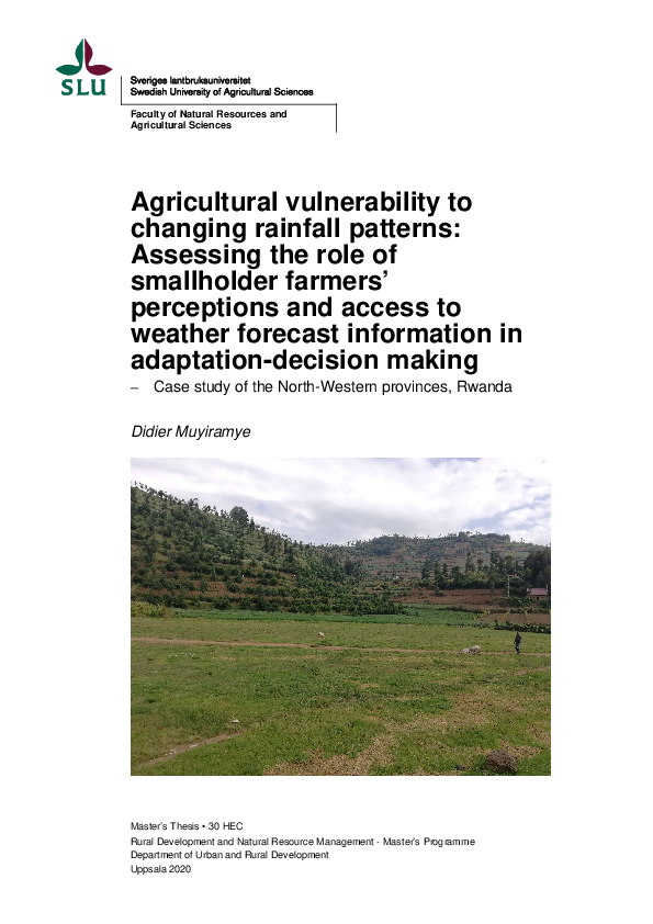 (PDF) Agricultural vulnerability to changing rainfall patterns ...
