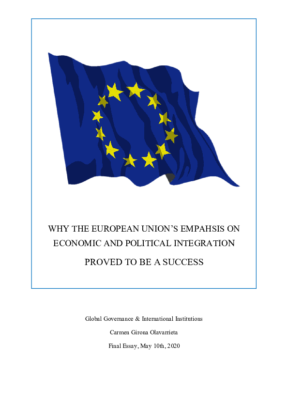 (PDF) Why The European Union's Emphasis on Economic and Political ...