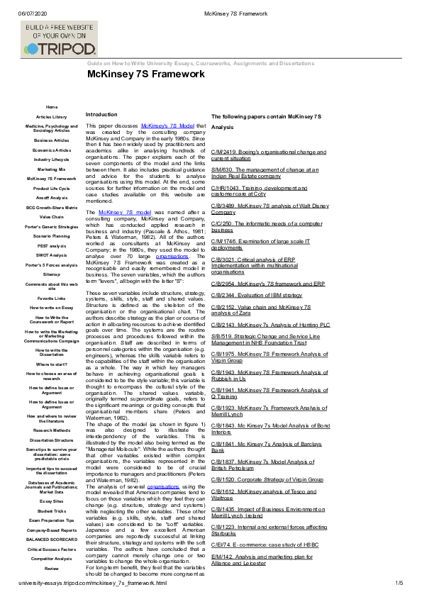 (PDF) McKinsey 7S Framework