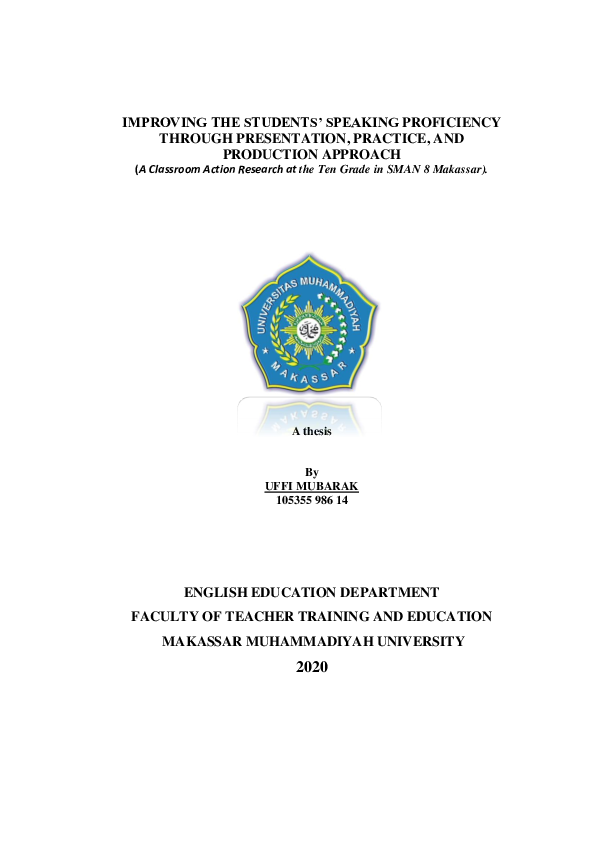 (PDF) IMPROVING THE STUDENTS' SPEAKING PROFICIENCY THROUGH PRESENTATION ...