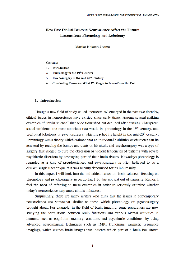 PDF How Past Ethical Issues In Neuroscience Affect The Future Lessons From Phrenology And pdf-how-past-ethical-issues-in-neuroscience-affect-the-future-lessons-from-phrenology-and