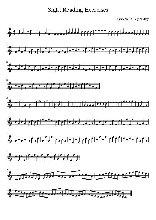 (PDF) Sight Reading Exercises