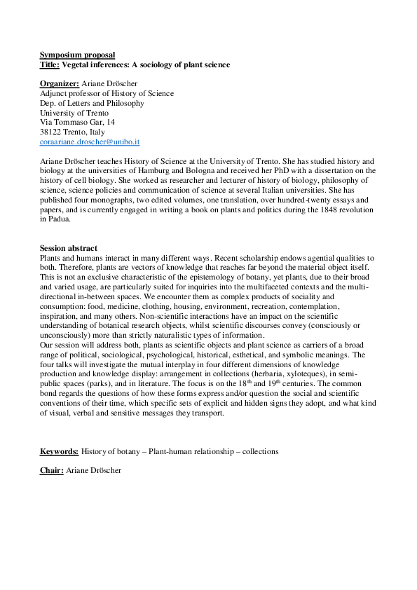 (PDF) Vegetal inferences: A sociology of plant science