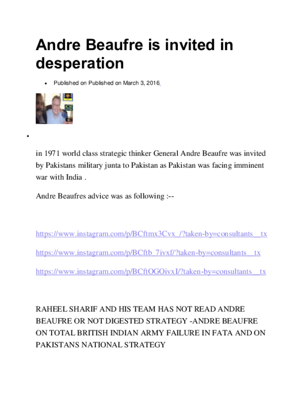 (PDF) Andre beaufre is invited in desperation | Agha H Amin - Academia.edu