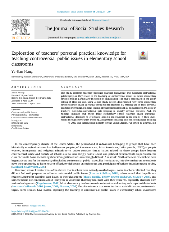 (PDF) Exploration of teachers’ personal practical knowledge for ...