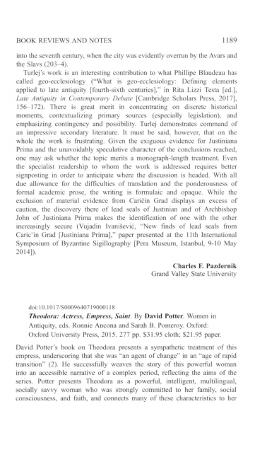 (PDF) Review of David Potter, Theodora: Actress, Empress, Saint, Women ...