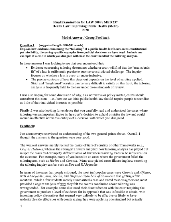 (DOC) Final Exam Feedback Sheet | SLS Crit - Academia.edu