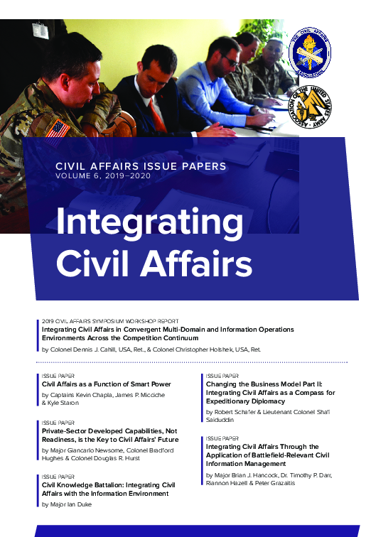 (PDF) Integrating Civil Affairs Through the Application of Battlefield ...
