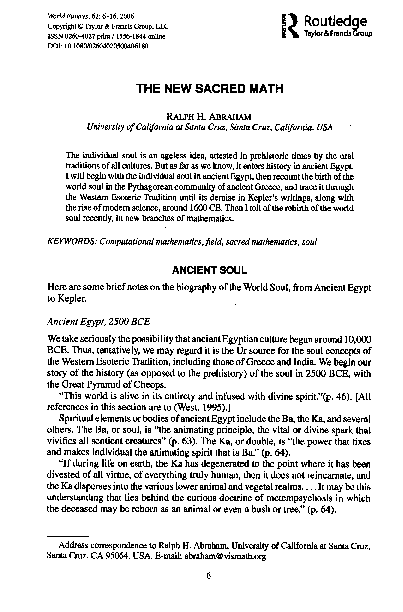 (PDF) The New Sacred Math | Ralph Abraham - Academia.edu