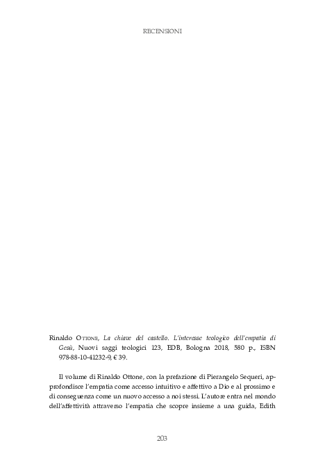 (PDF) Recensione: Rinaldo Ottone, La chiave del castello: L’interesse ...