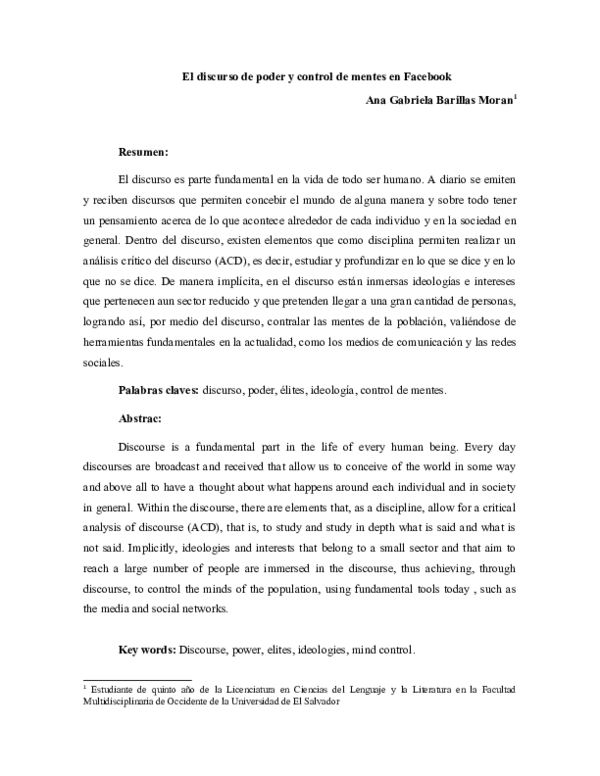 (DOC) El discurso de poder y control de mentes en Facebook