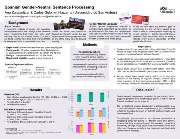 (PDF) Spanish Gender-Neutral Sentence Processing