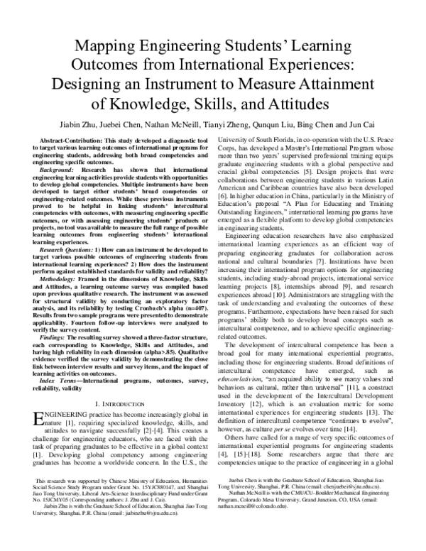 (PDF) Mapping Engineering Students’ Learning Outcomes from ...