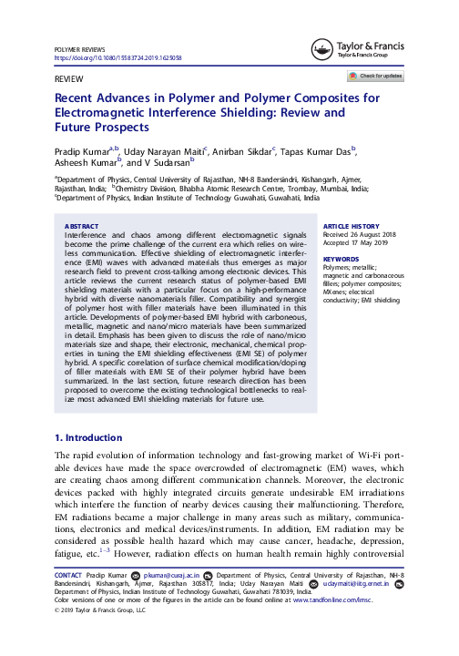 (PDF) Recent Advances in Polymer and Polymer Composites for ...