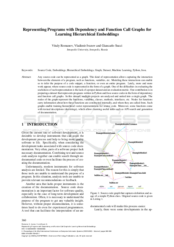 (PDF) Representing Programs with Dependency and Function Call Graphs ...