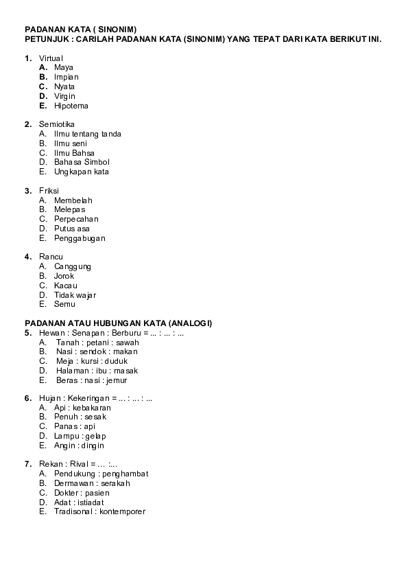 (DOC) SOAL TPA PPDB