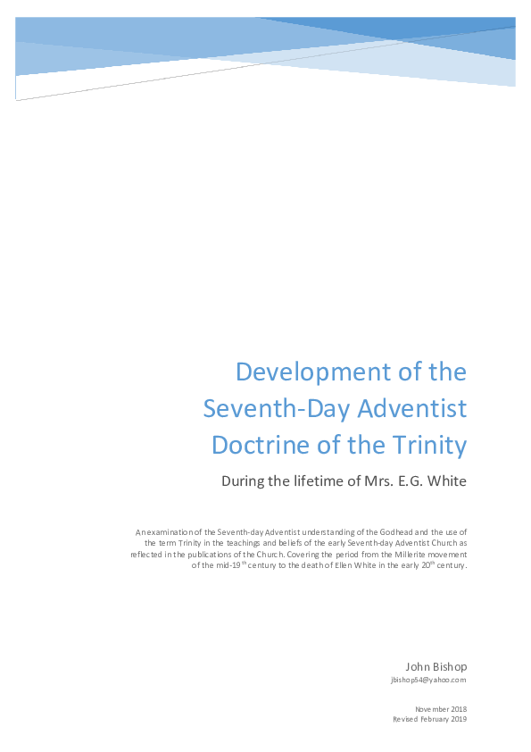 (PDF) Development of the Seventh-Day Adventist Doctrine of the Trinity ...