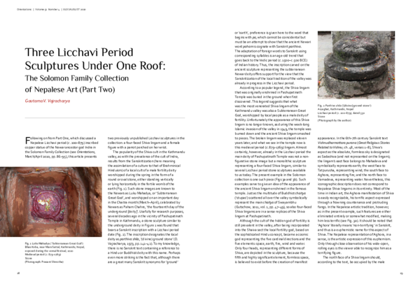(PDF) Three Licchavi Period Sculptures Under One Roof: The Solomon ...