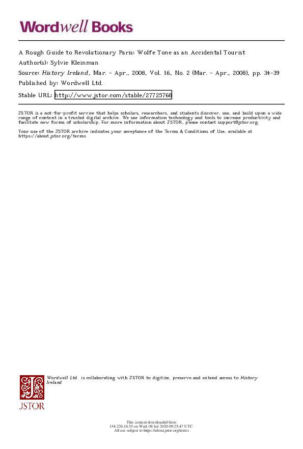 (PDF) A Rough Guide to Revolutionary Paris: Wolfe Tone as an Accidental ...