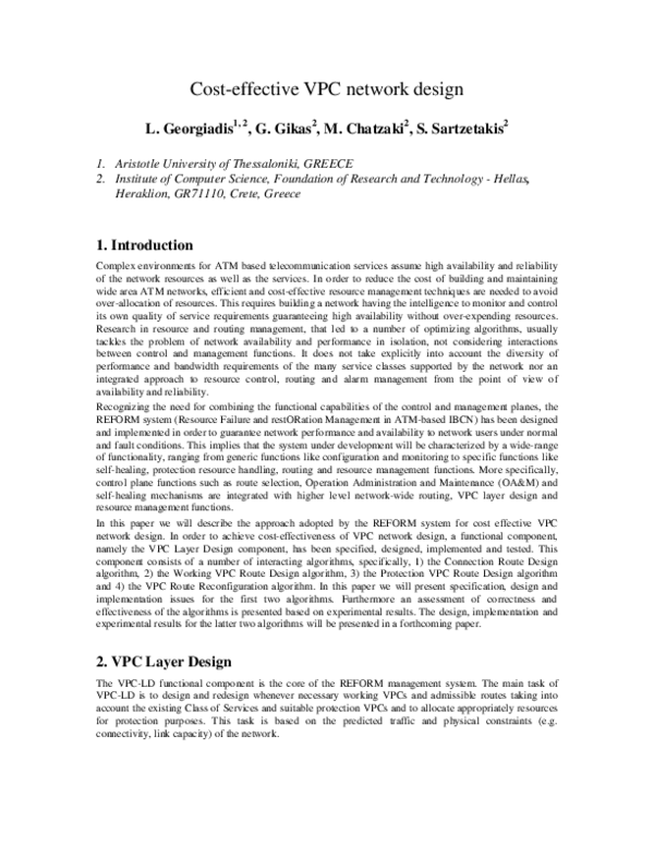 (PDF) Cost-effective VPC network design