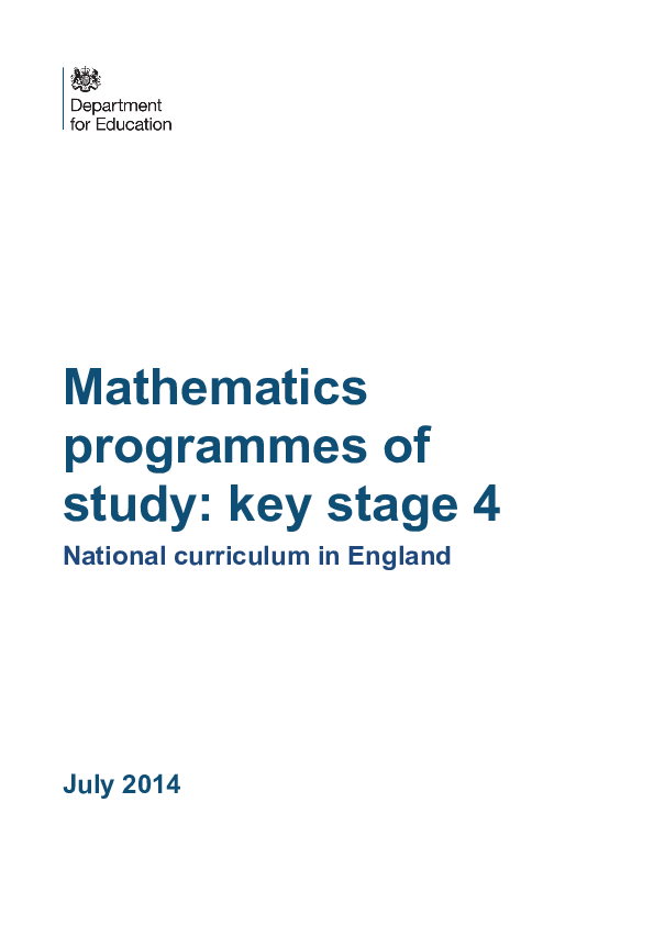 (PDF) Mathematics programmes of study: key stage 4 National curriculum ...