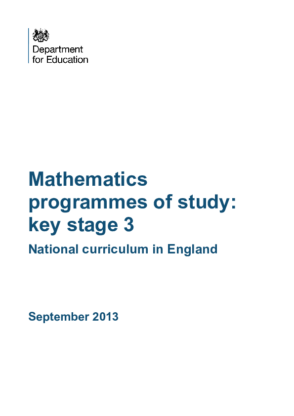 (PDF) Mathematics programmes of study: key stage 3 National curriculum ...