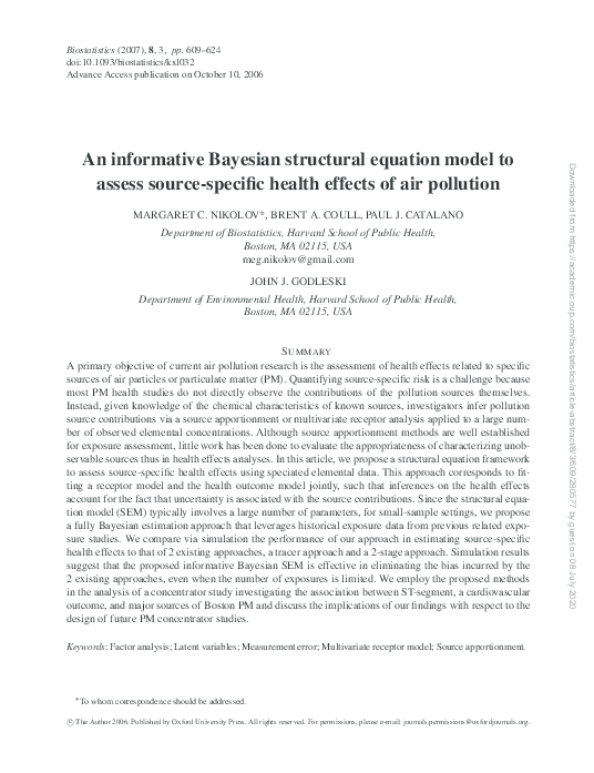 (PDF) An informative Bayesian structural equation model to assess ...