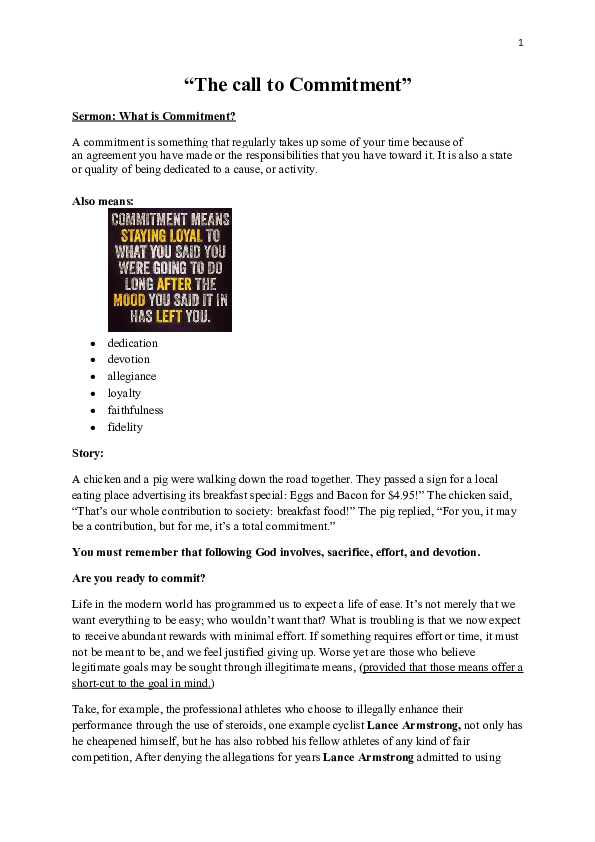 (DOC) “The call to Commitment”