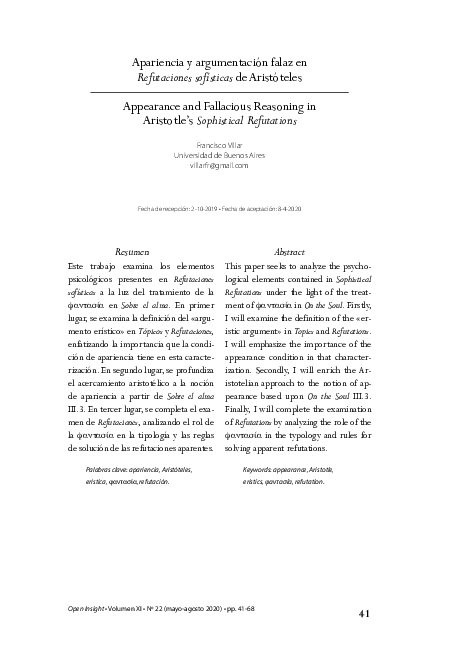 (PDF) Villar, F. (2020), Apariencia y argumentación falaz en ...