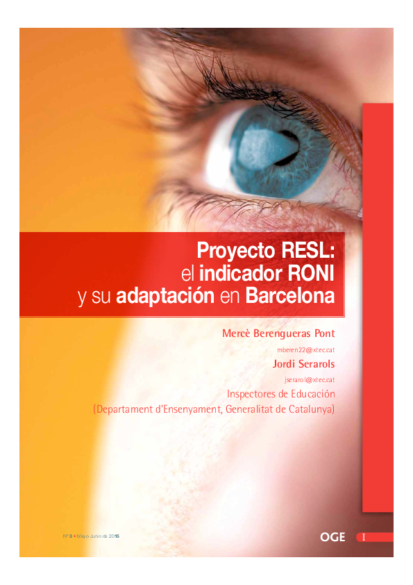 (PDF) Proyecto RESL: el indicador RONI y su adaptación en Barcelona