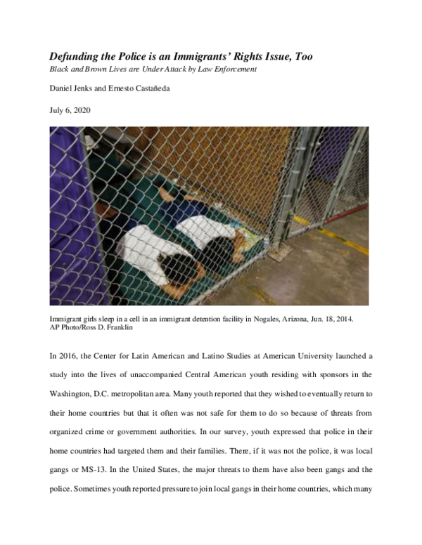 (PDF) Defunding the Police is an Immigrants' Rights Issue, Too Black ...