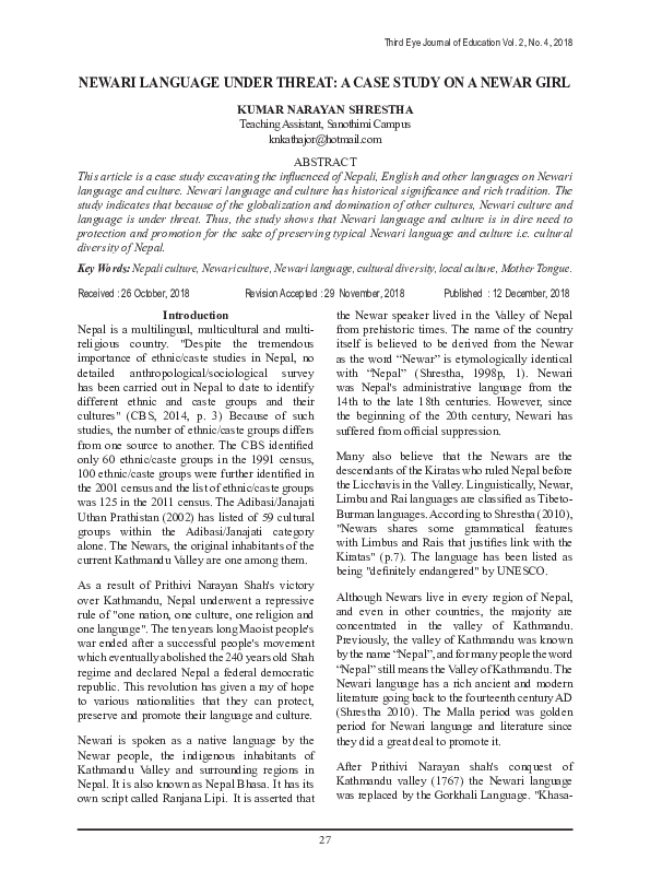 Newari Language Dictionary