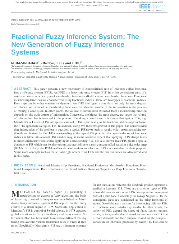 (PDF) Fractional Fuzzy Inference System: The New Generation of Fuzzy Inference Systems