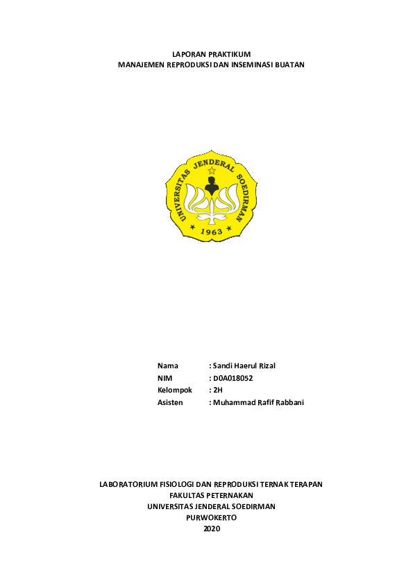 (PDF) LAPORAN PRAKTIKUM MANAJEMEN REPRODUKSI DAN INSEMINASI BUATAN
