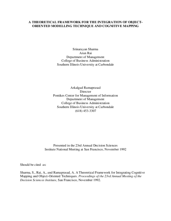 (PDF) A THEORETICAL FRAMEWORK FOR THE INTEGRATION OF OBJECT- ORIENTED MODELLING TECHNIQUE AND ...