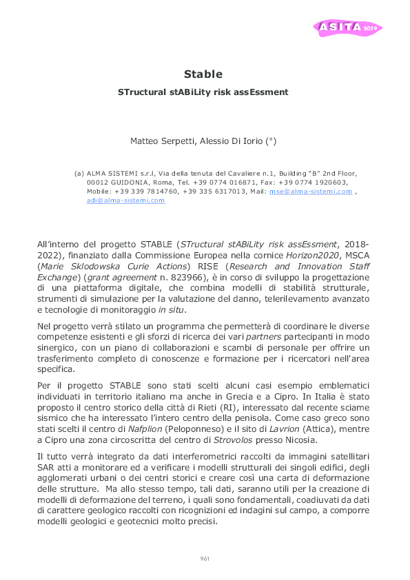 (PDF) Stable STructural stABiLity risk assEssment