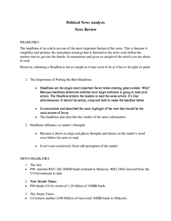 (DOC) Political News Review-Political News Analysis Practice