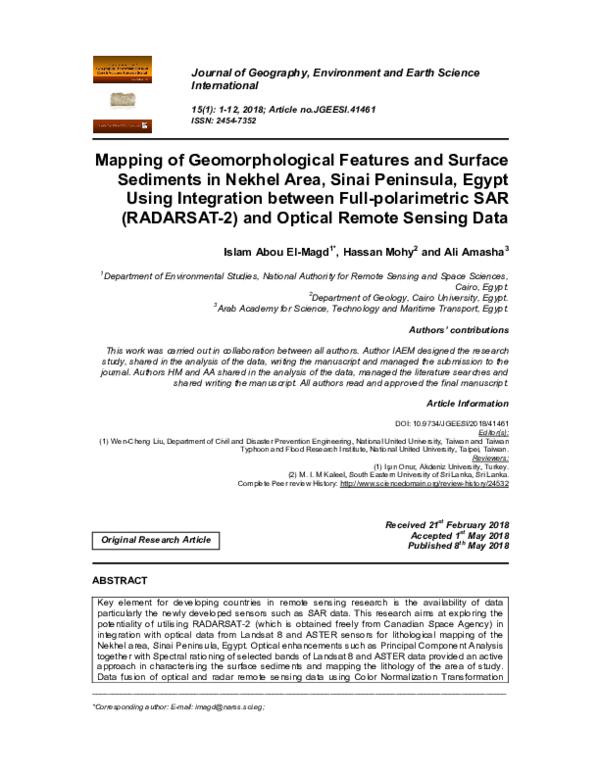 (PDF) Mapping of Geomorphological Features and Surface Sediments in ...