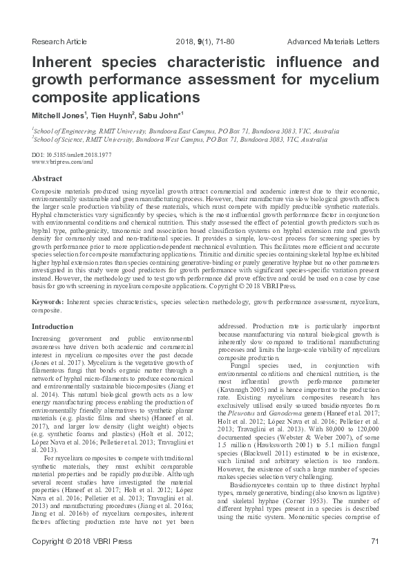 (PDF) Inherent species characteristic influence and growth performance ...