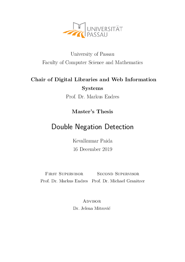 (PDF) Double Negation Detection