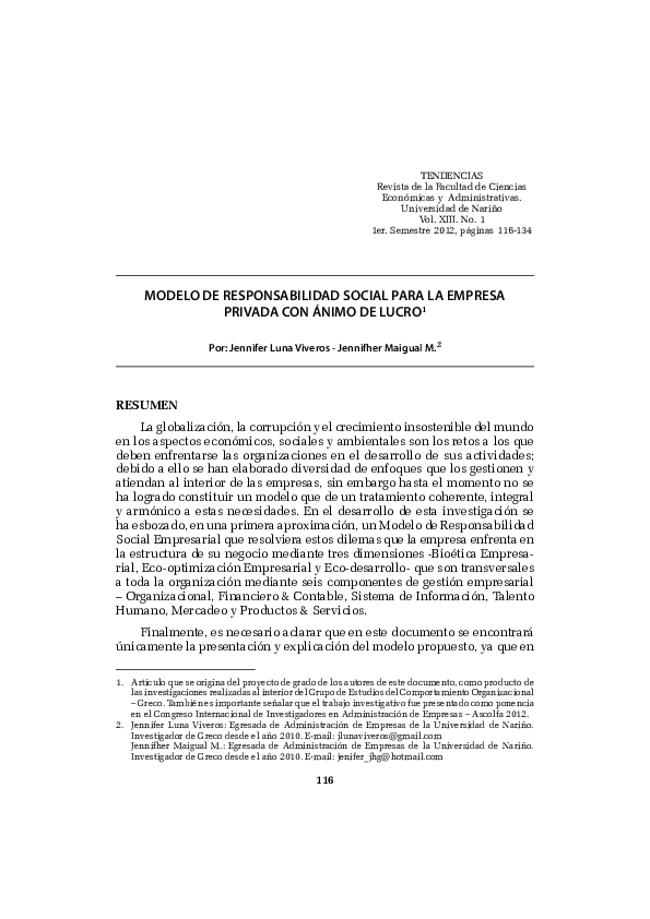 (PDF) Modelo de responsabilidad social para la empresa p