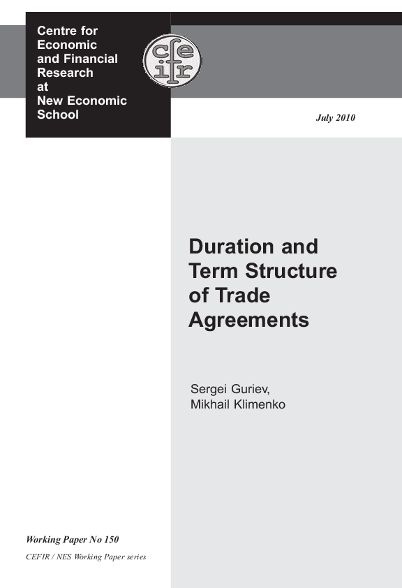 (PDF) Duration and Term Structure of Trade Agreements