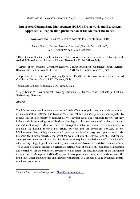 (PDF) Integrated Coastal Zone Management (ICZM) Framework and Ecosystem ...
