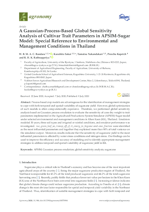 (PDF) A Gaussian-Process-Based Global Sensitivity Analysis of Cultivar Trait Parameters in APSIM ...