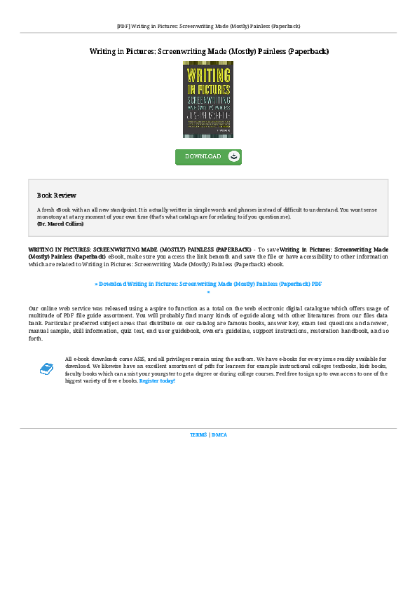 (PDF) Writing in Pictures: Screenwriting Made (Mostly) Painless | Mindi ...
