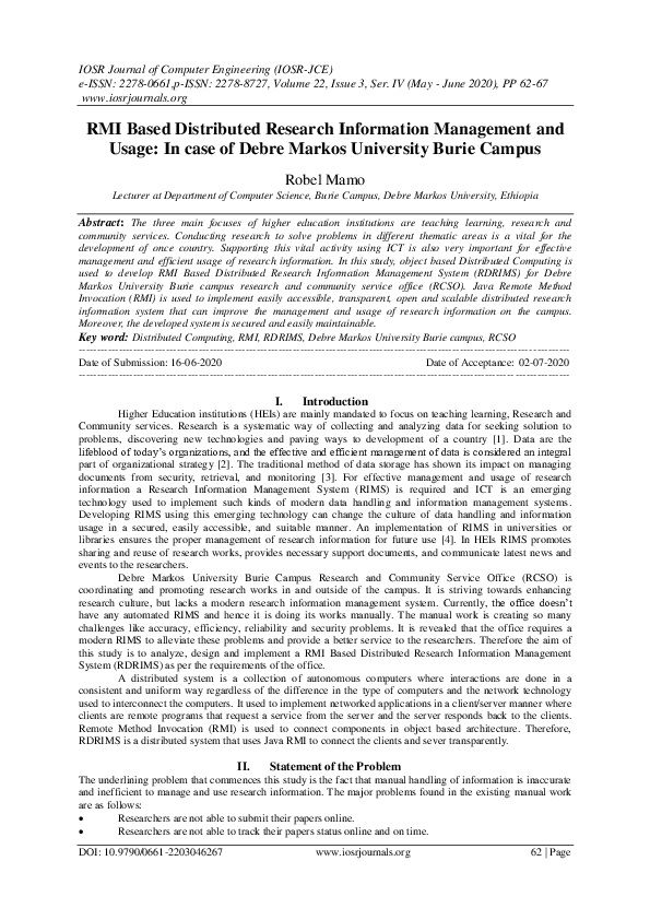 (PDF) RMI Based Distributed Research Information Management and Usage ...