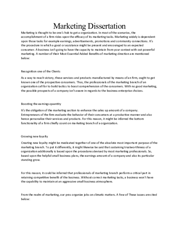(DOC) Marketing Dissertation