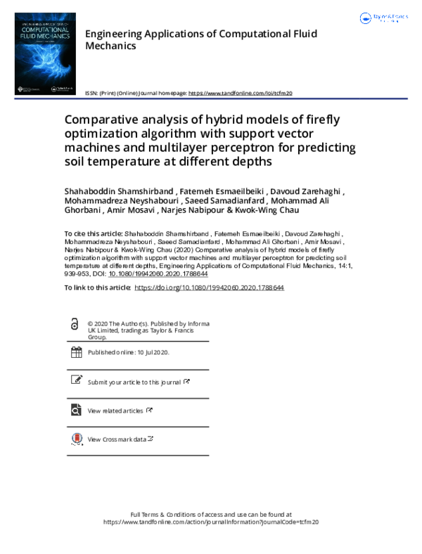 (PDF) Comparative analysis of hybrid models of firefly optimization algorithm with support ...