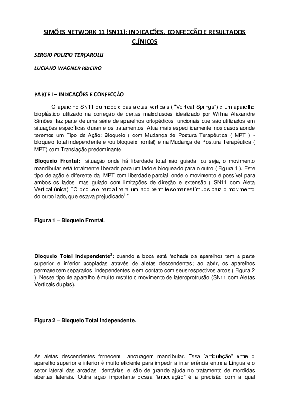(PDF) SIMÕES NETWORK 11 (SN11): INDICAÇÕES, CONFECÇÃO E RESULTADOS ...