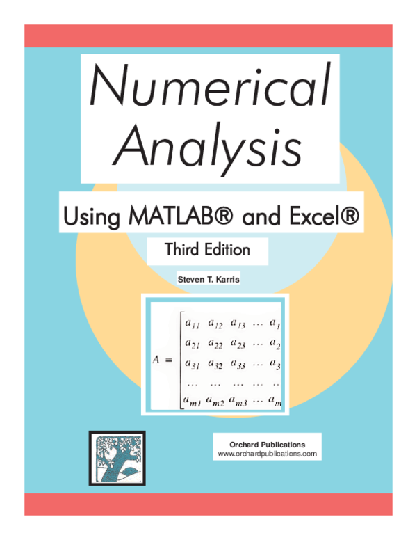 (PDF) Orchard Publications Numerical Analysis Using MATLAB® and Excel